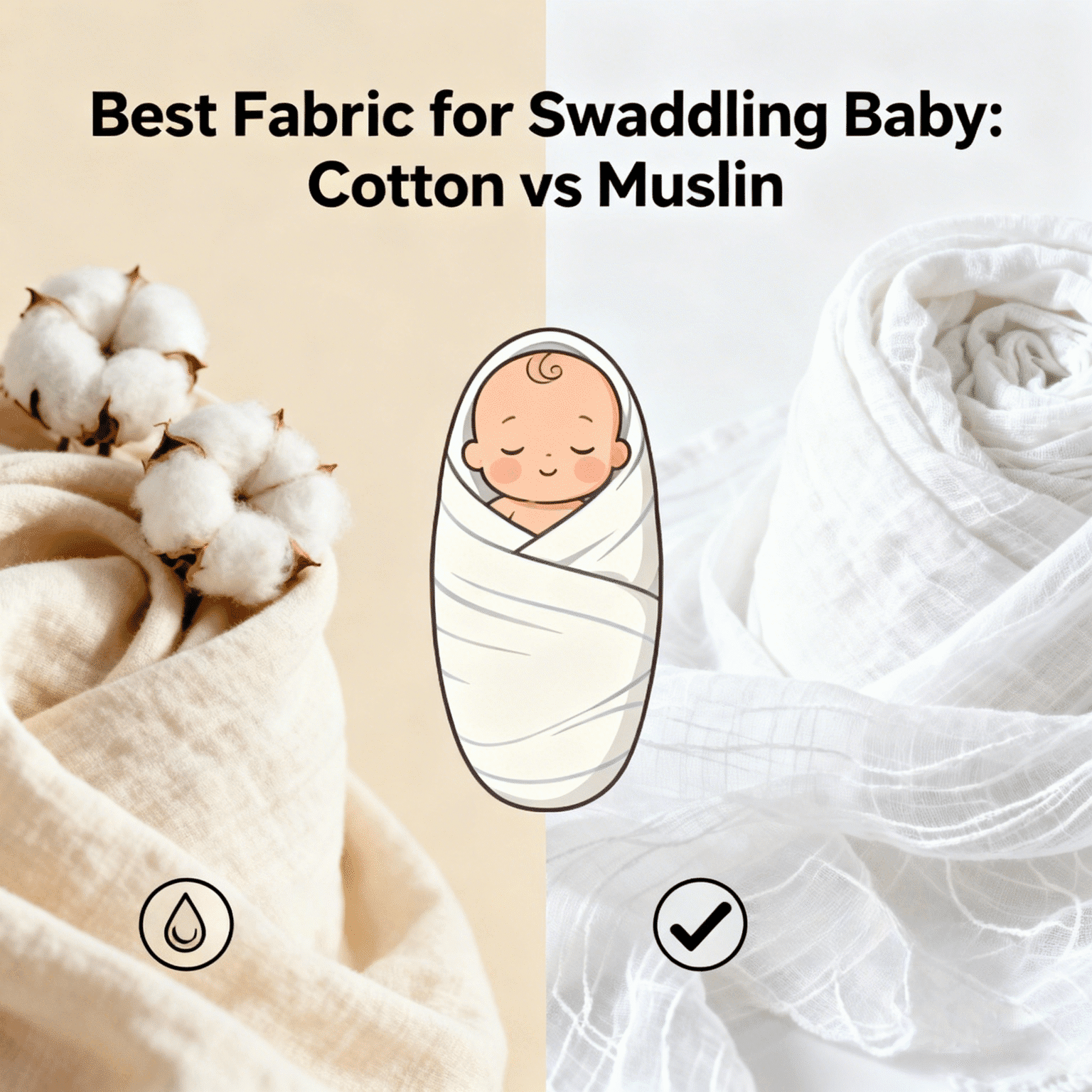 Best Fabric for Swaddling Baby: Cotton vs Muslin - Kabeier