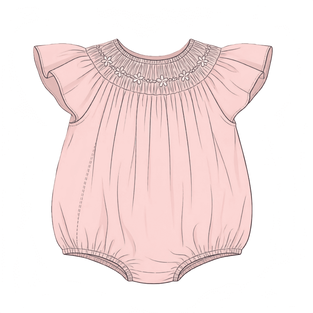 Custom Pink Heirloom Smocked Bubble - Kabeier